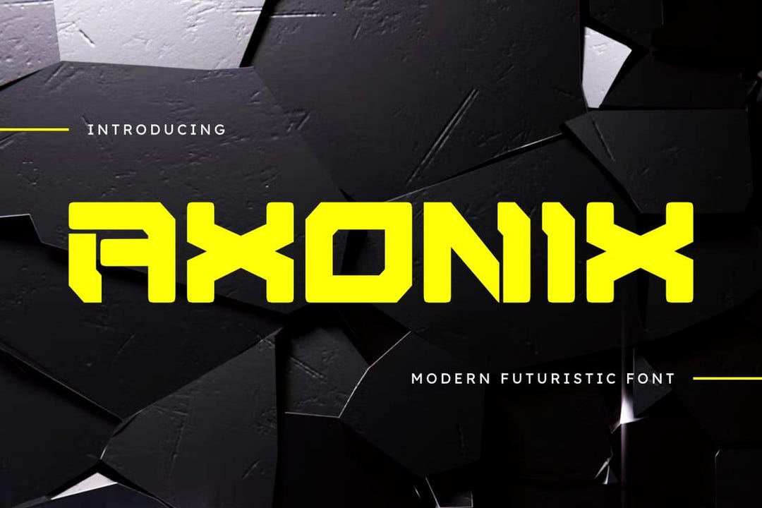 Axonix Modern Futuristic Display Font, Bold Tech Typeface for Sci Fi ...