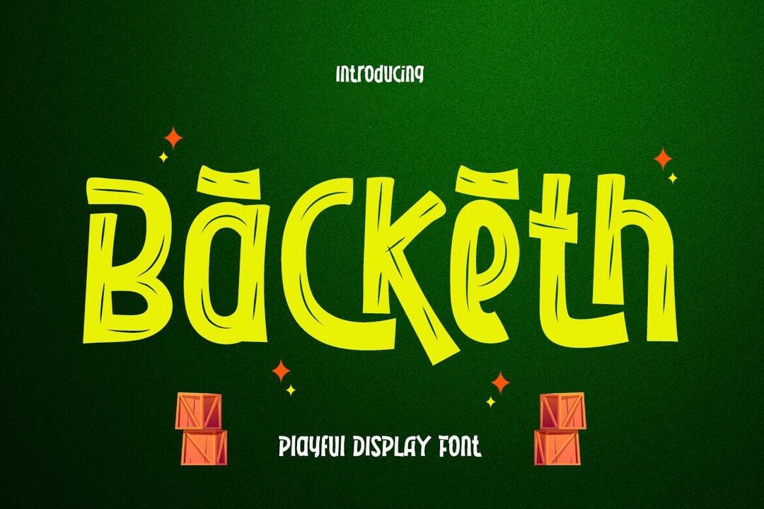 BACKETH Playful Display Font | Fun Cartoon Typeface for Kids Design ...