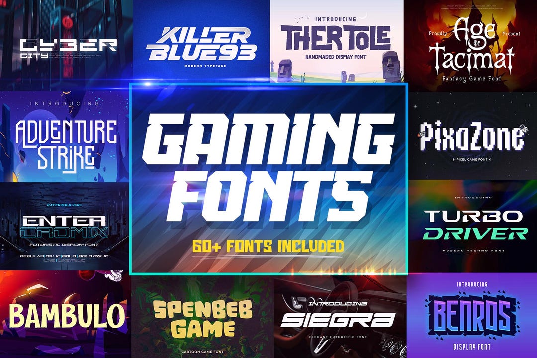 Gaming Font Bundle - Futuristic Font, Game Fonts, Playful Font, Game ...