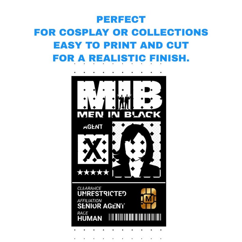 Custom Men in Black Badge | Movie Costume ID, MIB Cosplay Employee Pass ...