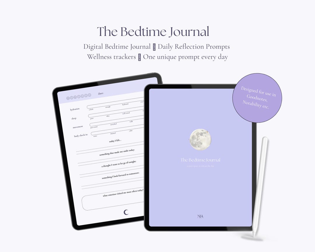 The Bedtime Journal Digital | Night Reflection Journal | Printable ...