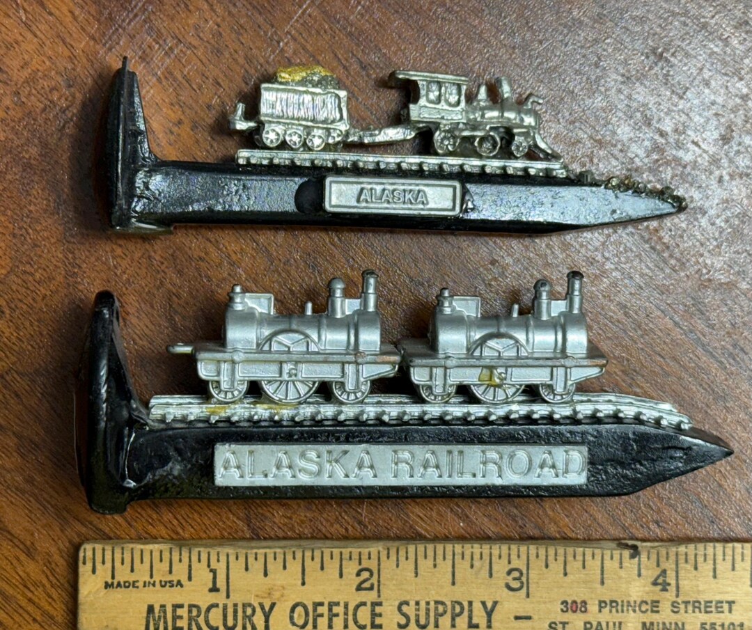 Vintage Alaska Railroad Spike With Train - Souvenir - Lot of 2 - Etsy