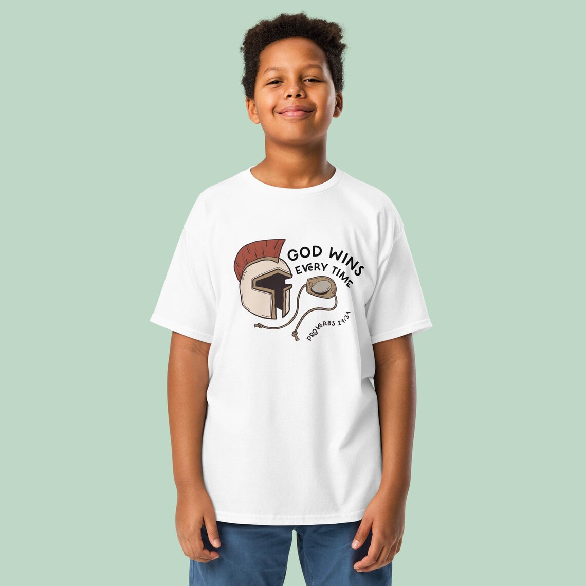 David and Goliath Shirt, Christian Kids Tee, God Wins Every Time ...