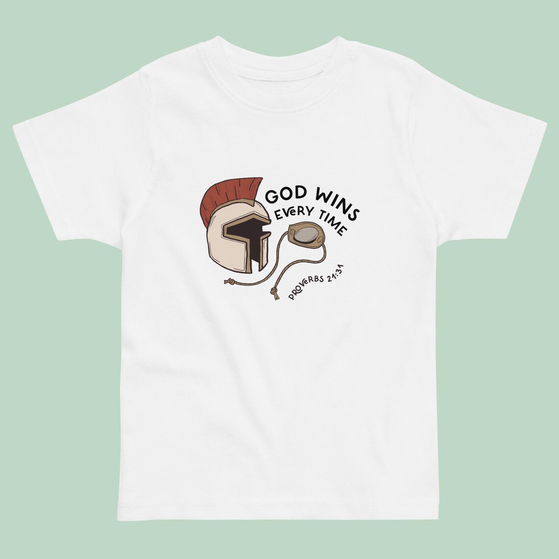 David and Goliath Shirt, Christian Kids Tee, God Wins Every Time ...