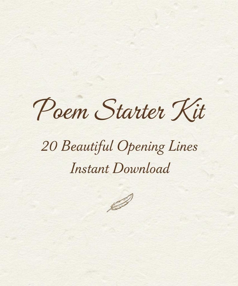 Poem Starter Kit – 20 Original Opening Lines (instant Download) - Etsy