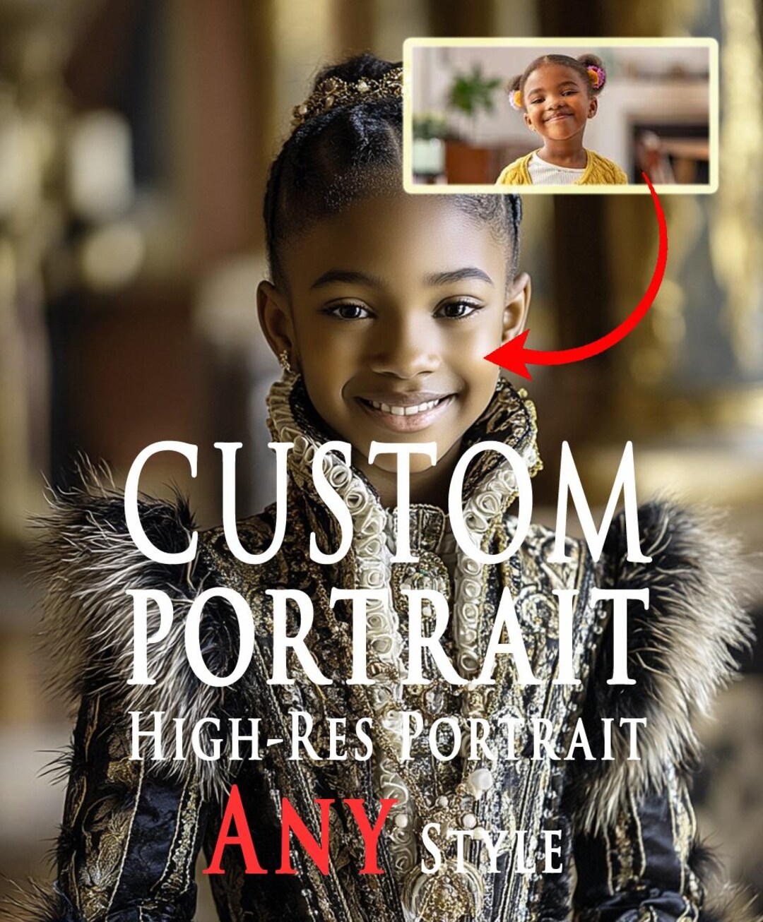 Custom Renaissance Child Portrait – High-resolution AI Old Master Style ...