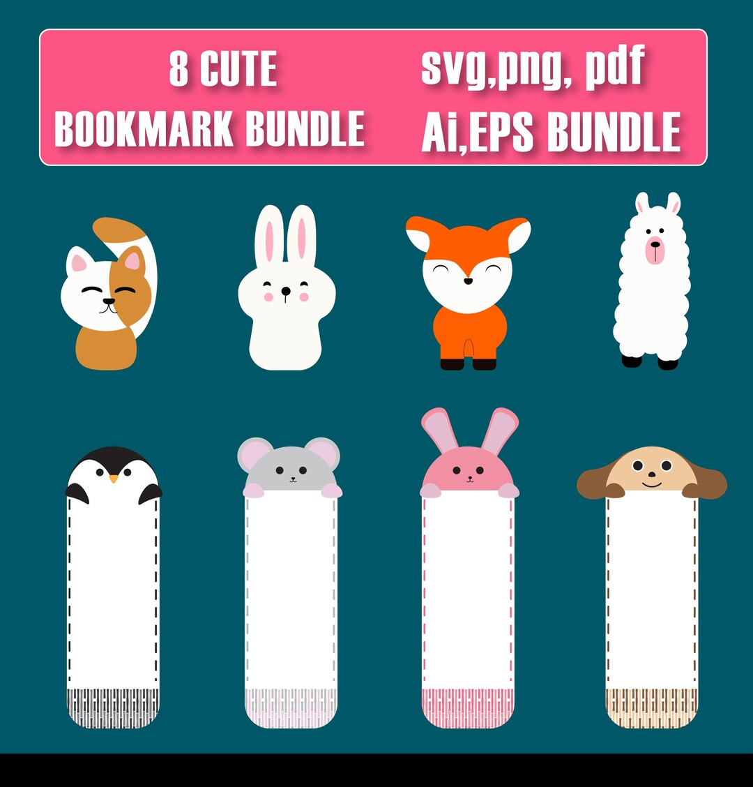 Bookmark SVG Bundle, Printable Lesezeichen Designs (digital Download ...