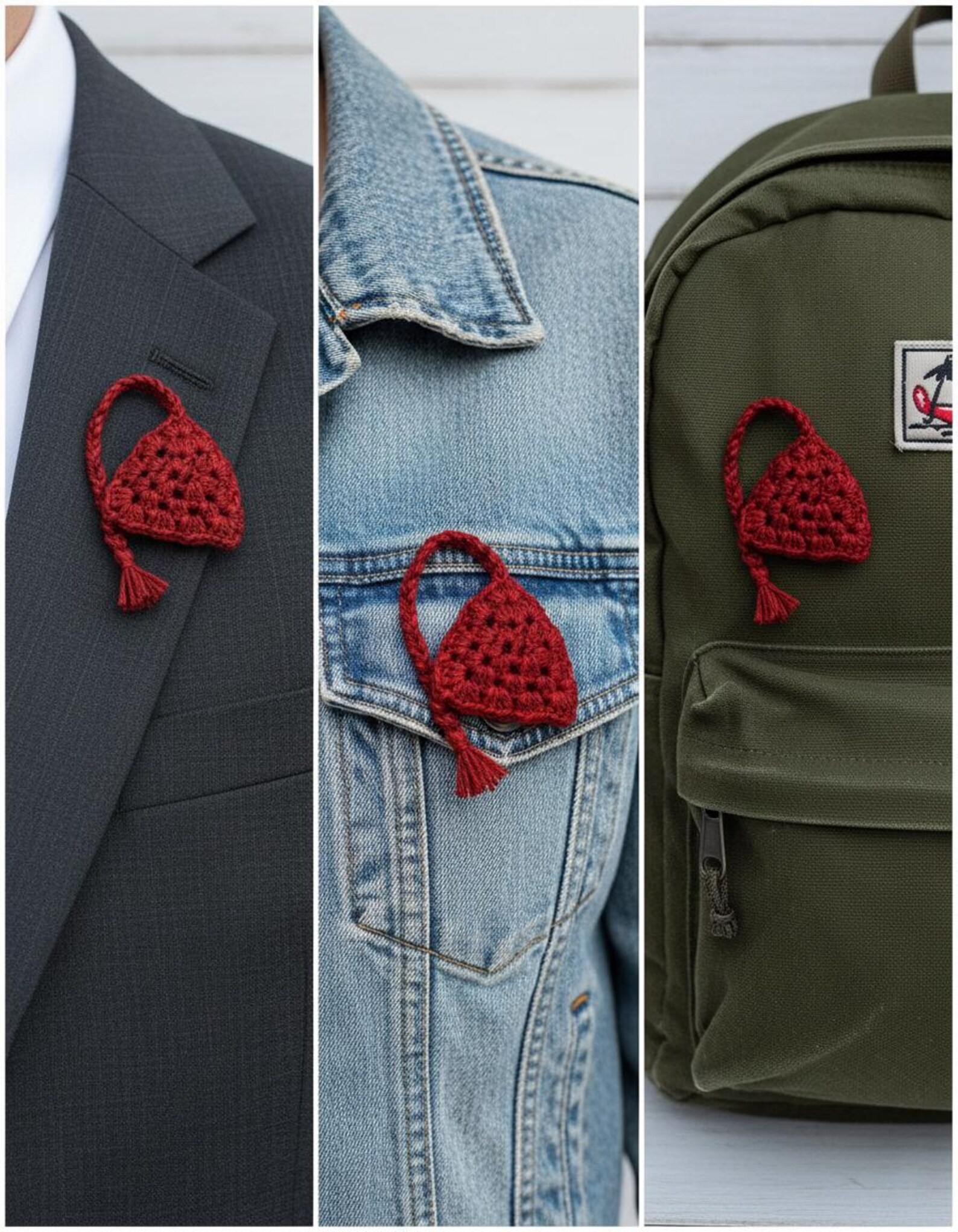 Melt the ICE Hat Brooch Crochet Pattern | Y2K Drip Accessory, Red ...