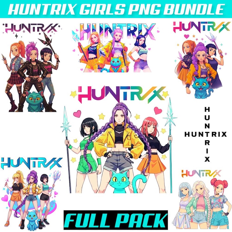 Kpop Demon Hunters PNG Bundle, Huntrix Girls (digital Download) - Etsy