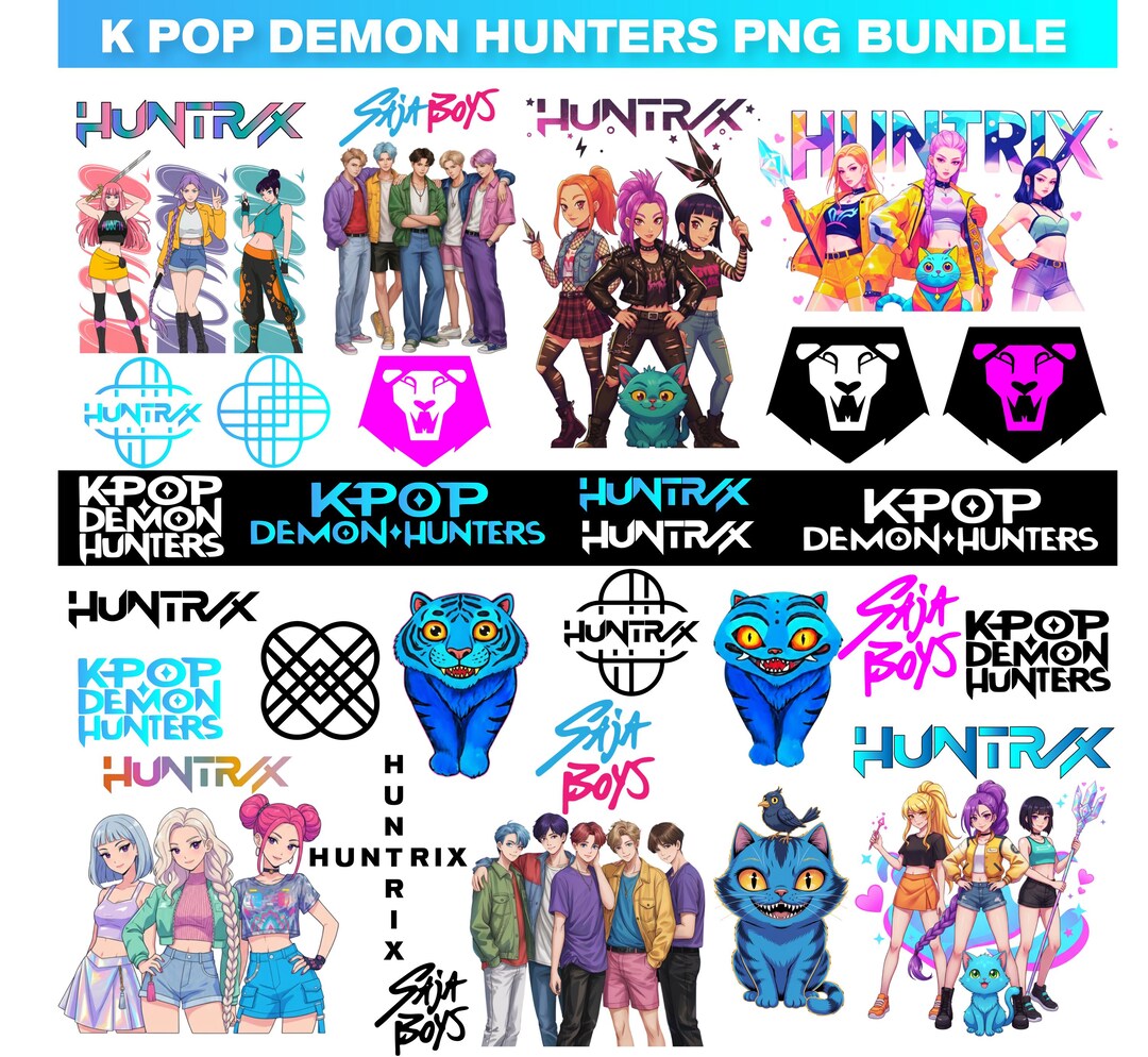 K-pop Demon Hunters PNG Bundle, Fan Art Graphics - Etsy