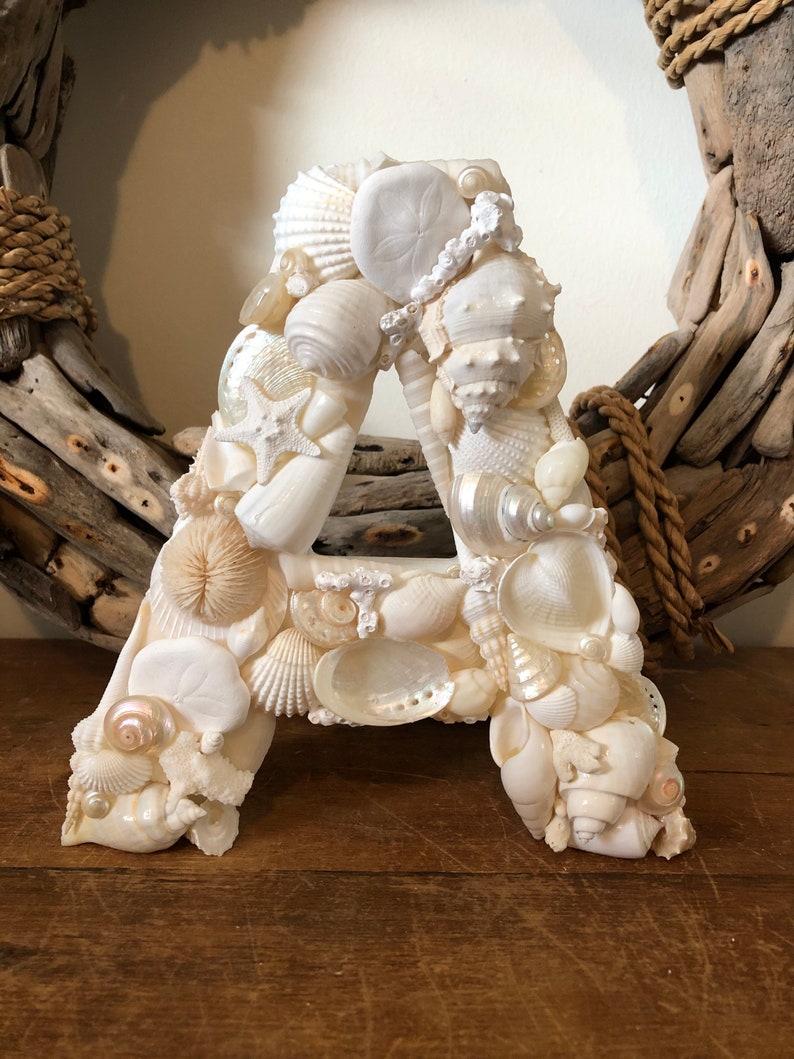 Handmade Seashell Letter Natural Color or All White - Etsy