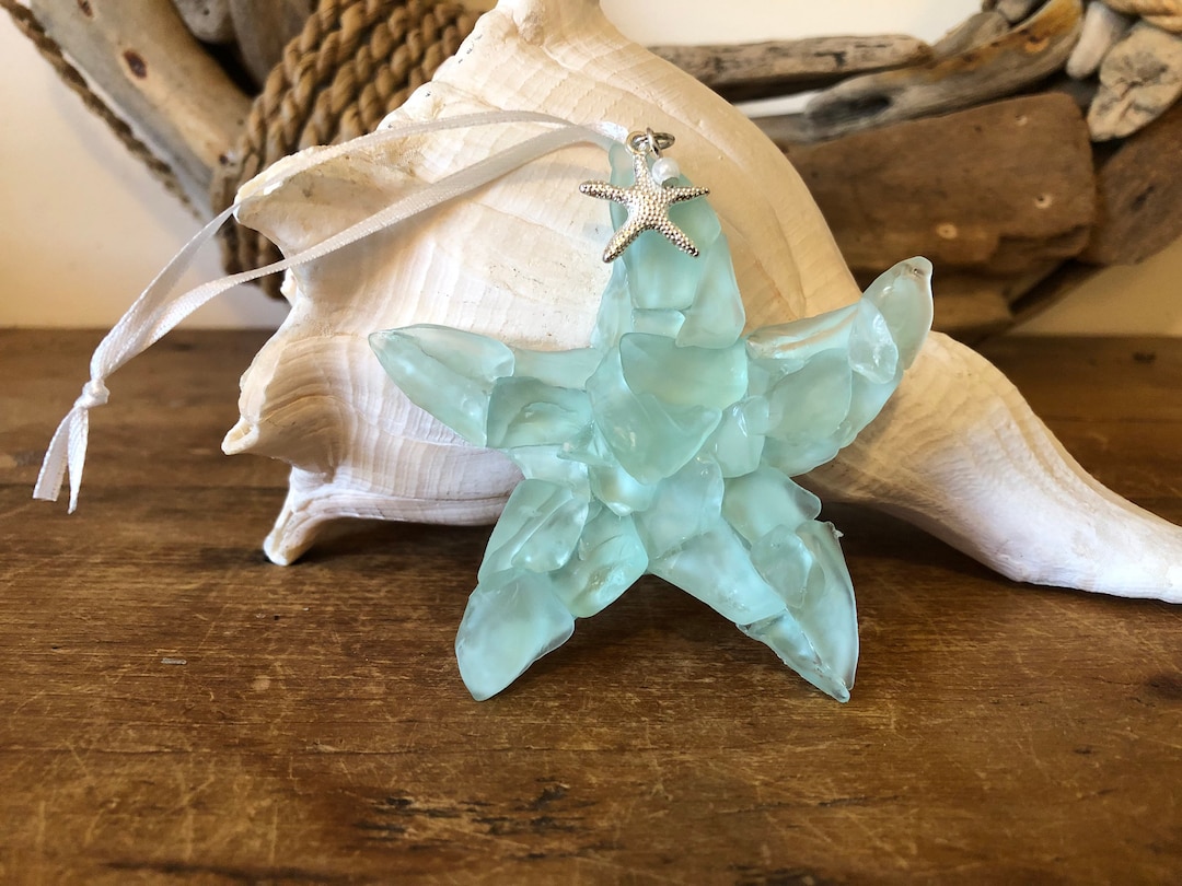 Star Bright Sea Glass Starfish Ornament Seafoam Green - Etsy