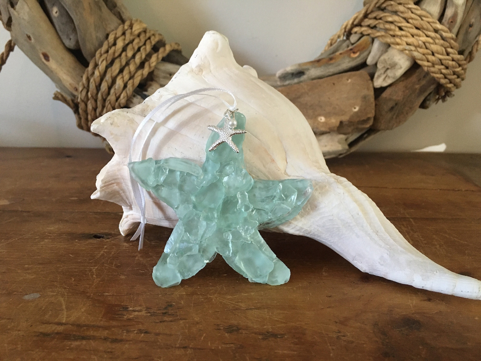 Star Bright Sea Glass Starfish Ornament Seafoam Green - Etsy