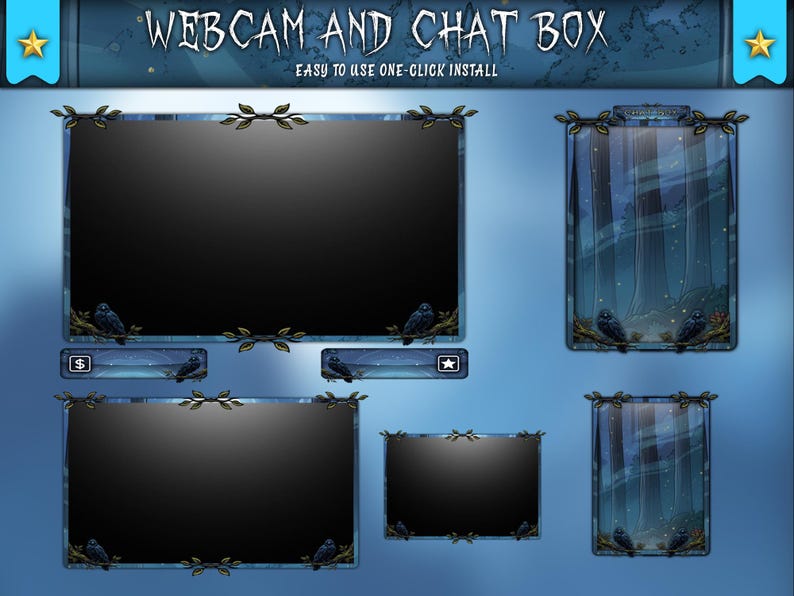 Animated Raven Twitch Overlay Package | Dark Forest Stream Pack ...