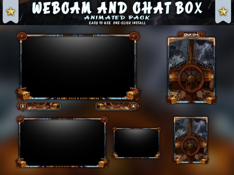 Animated Pirate Twitch Overlay Package | Sea of Thieves Inspired ...