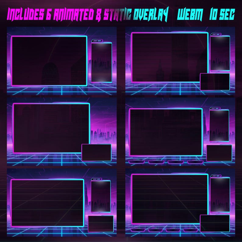 Cyberpunk Neon Animated Stream Pack | Twitch Overlay Bundle - Etsy