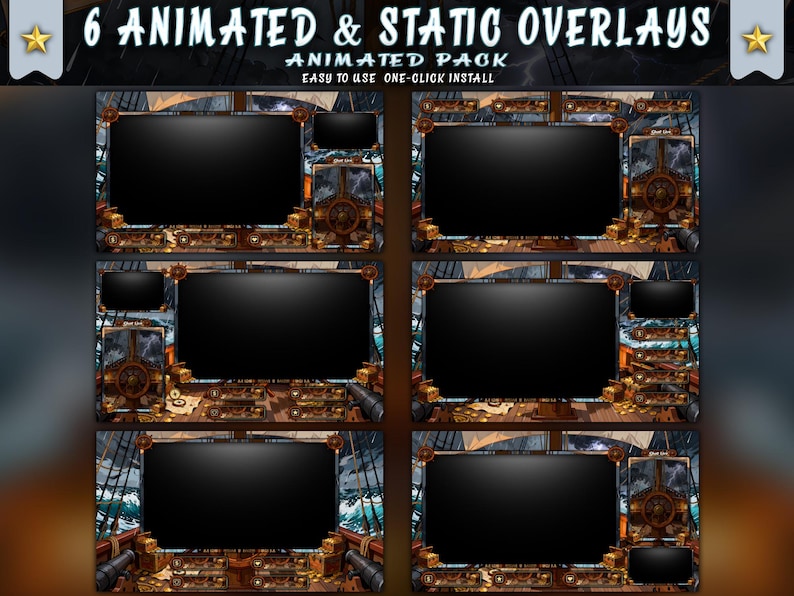 Animated Pirate Twitch Overlay Package | Sea of Thieves Inspired ...