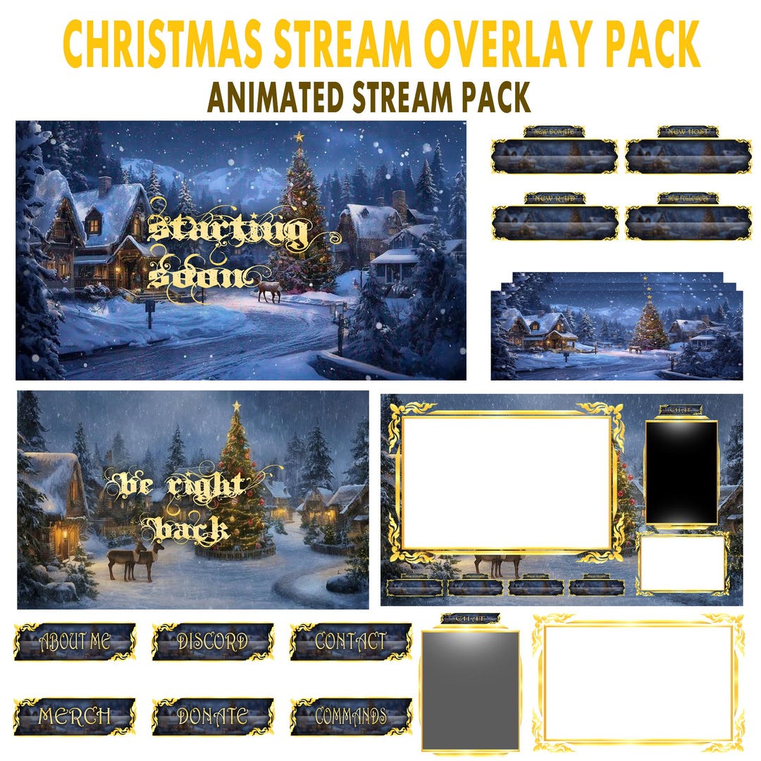 Christmas Animated Stream Pack | Cozy Winter Twitch Overlay Bundle - Etsy