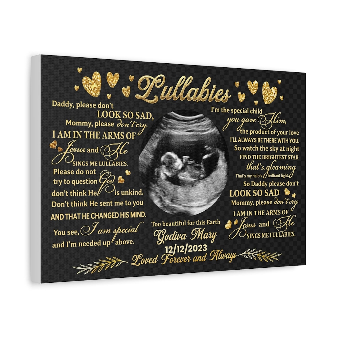 Personalized Infant Memorial Canvas, Ultrasound Keepsake Art - Etsy