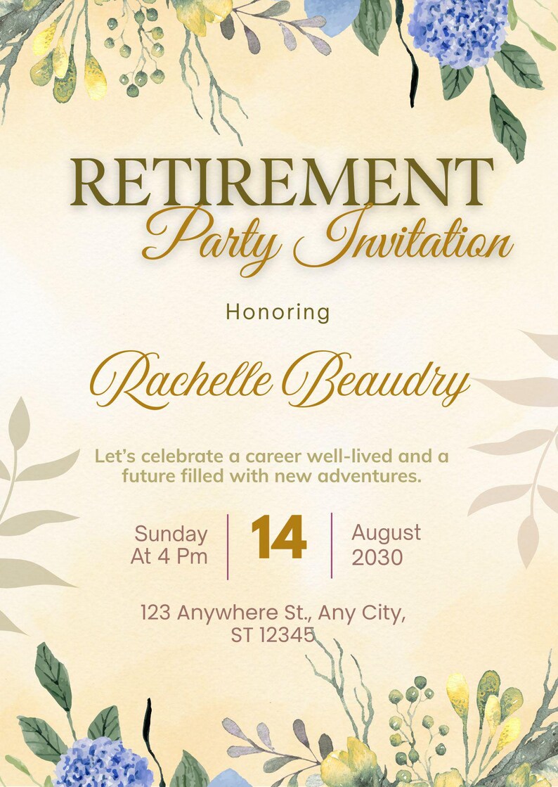 Editable Teacher Retirement Invitation - New Chapter Chalkboard Invite ...