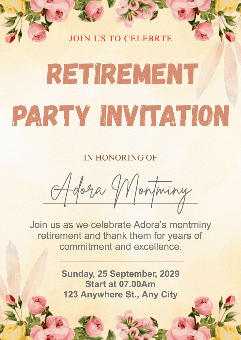 Editable Teacher Retirement Invitation - New Chapter Chalkboard Invite ...