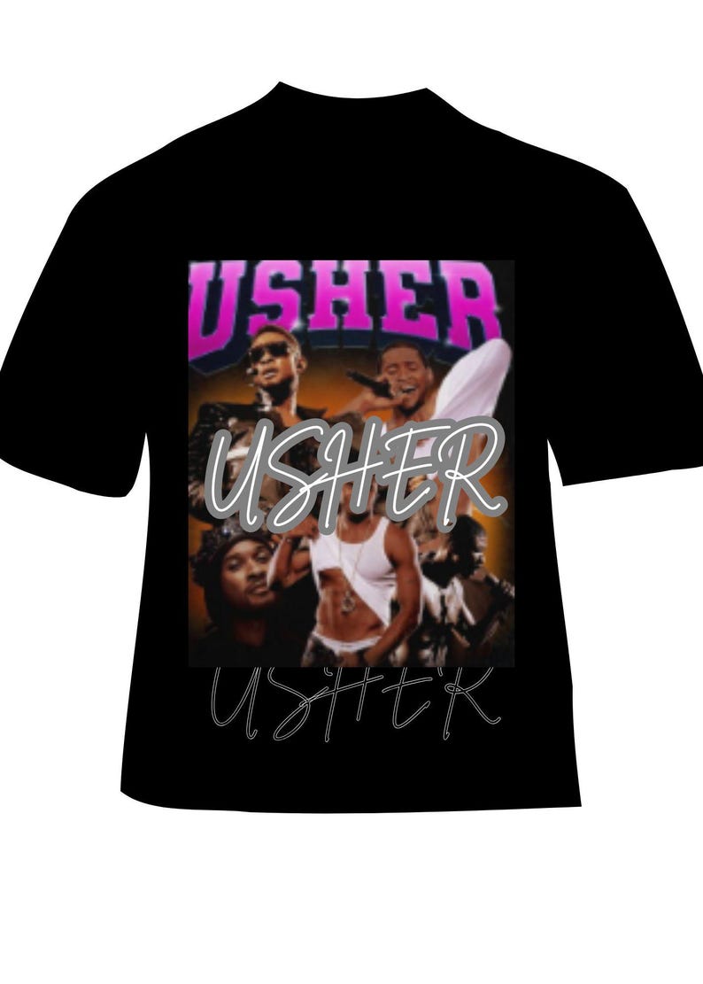 Custom 90s Usher Tour T-shirt Template - Editable Canva Design (digital ...