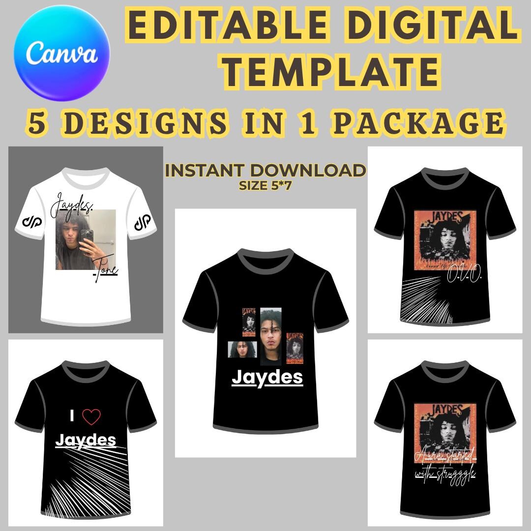 Editable T-shirt Designs – Photo Collage Canva Templates (digital ...