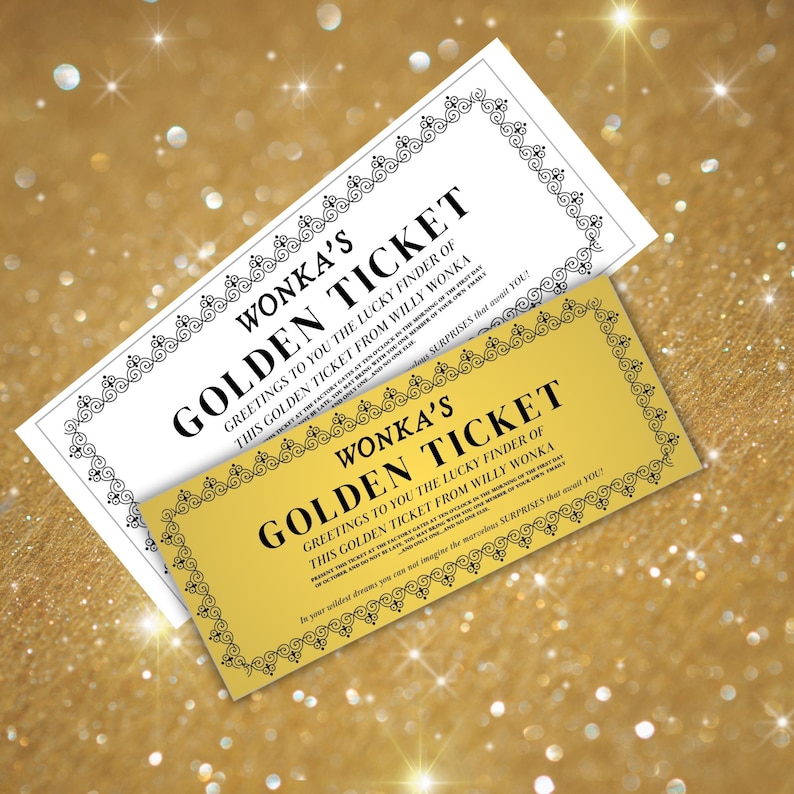 Editable Golden Ticket Template | Willy Wonka Party Supplies ...