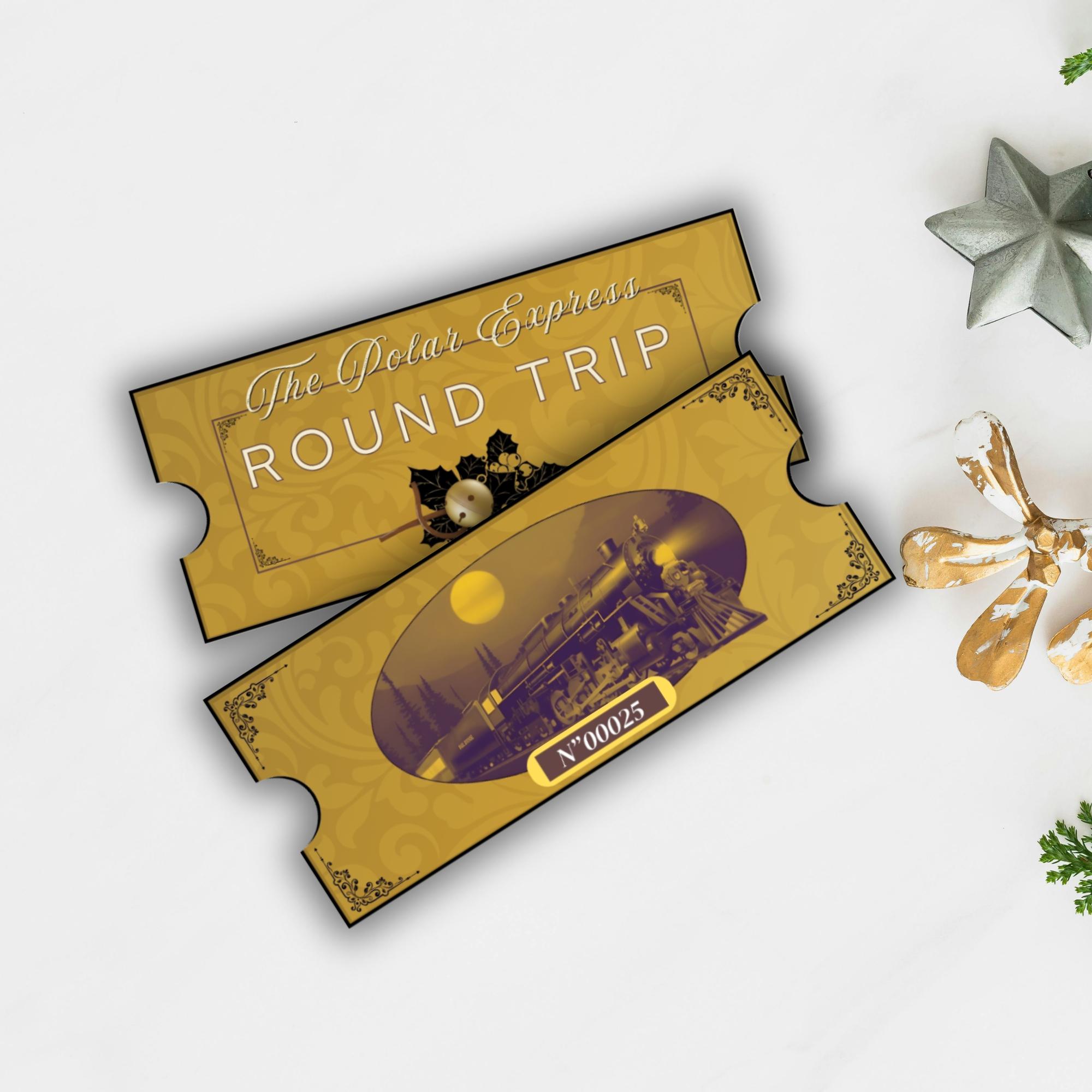 Polar Express Ticket, Golden Train Ticket Invite, Editable Christmas ...