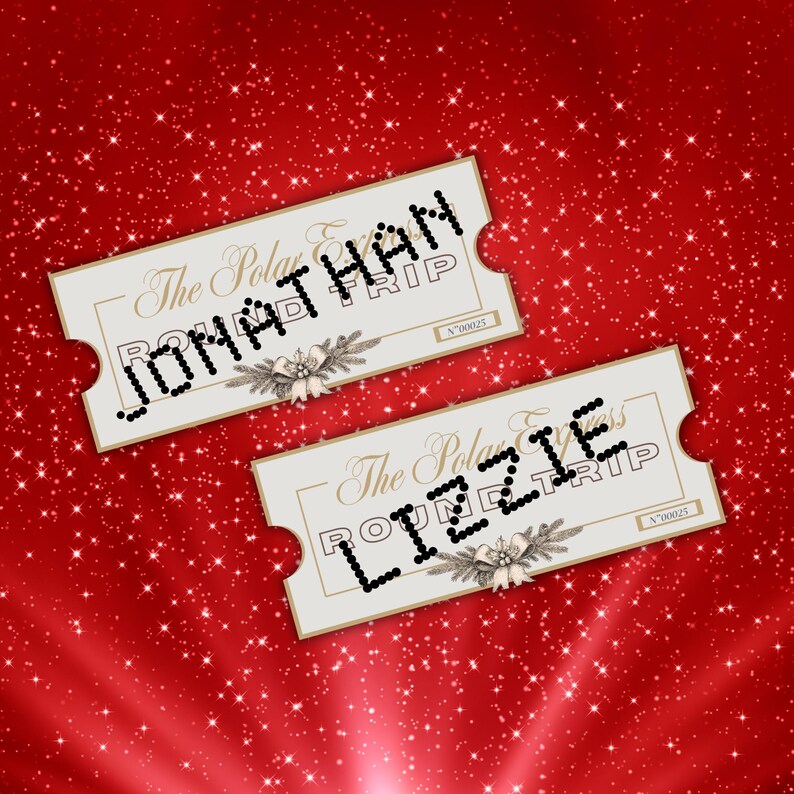 Personalized Polar Express Ticket Ornament, Editable North Pole Design ...