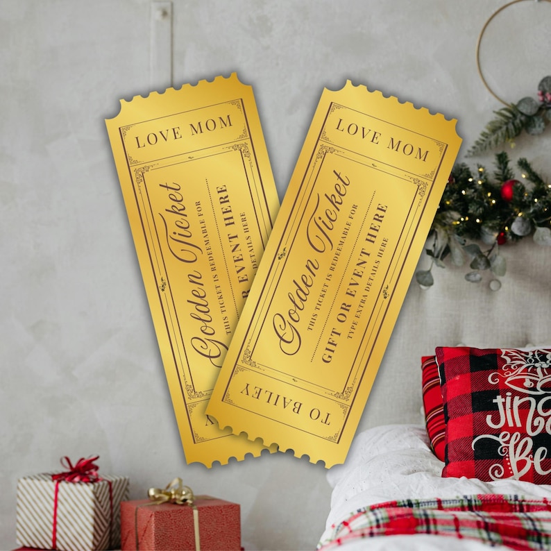 Editable Golden Ticket Template | Birthday Gift Voucher (digital ...