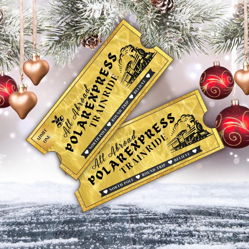 Personalized Polar Express Ticket | Gold Train Ride Gift (printable) - Etsy