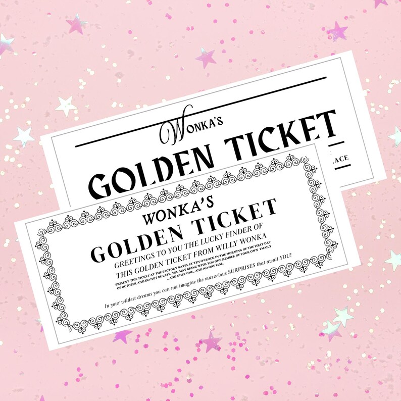 Editable Golden Ticket Template | Willy Wonka Party Supplies ...