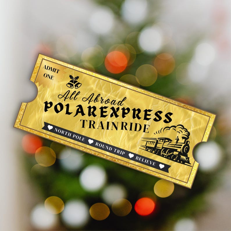 Personalized Polar Express Ticket | Gold Train Ride Gift (printable ...