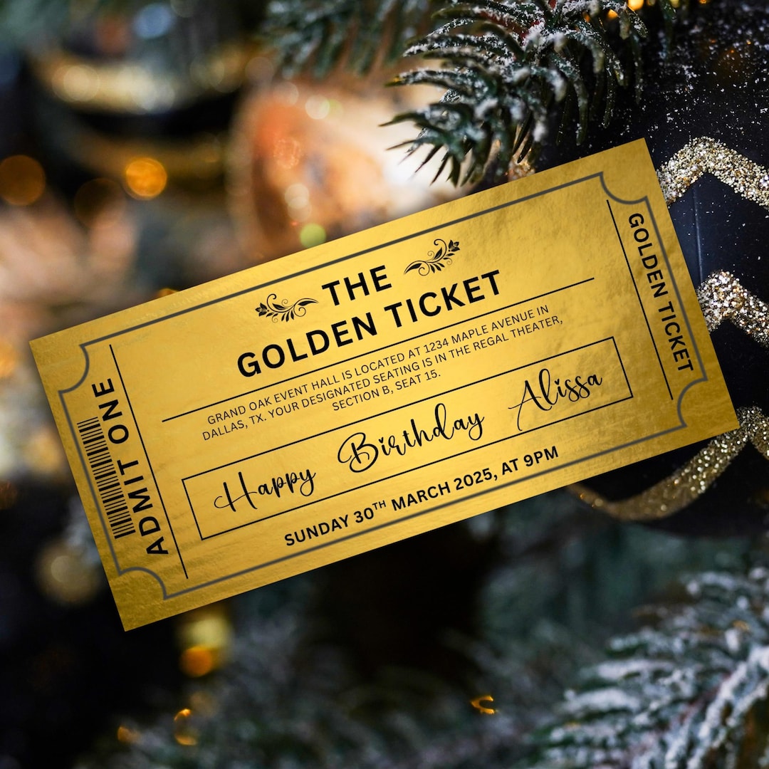 Golden Ticket Template | Printable Golden Ticket Editable Template ...