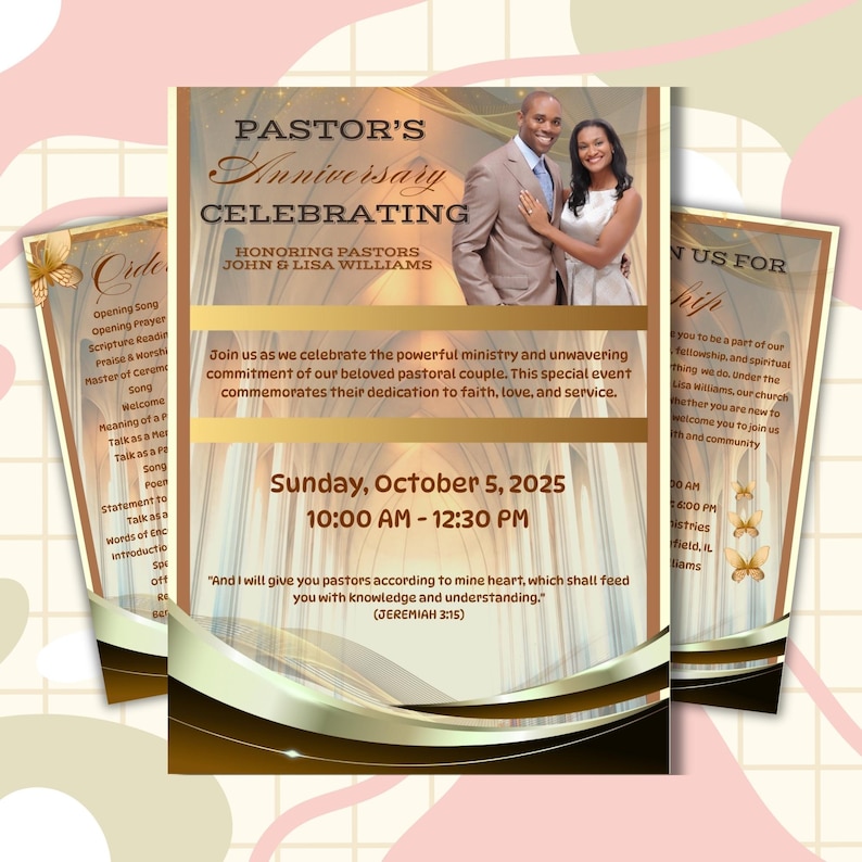 Church Anniversary Program Template, Editable Bifold (8.5x11") - Etsy