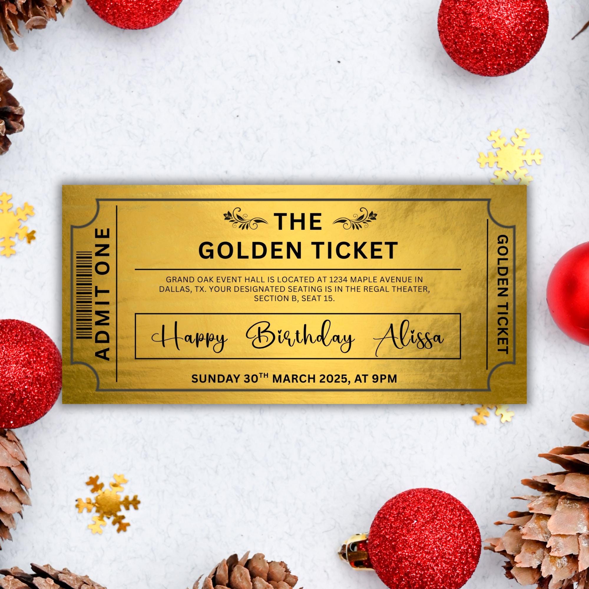 Golden Ticket Template | Printable Golden Ticket Editable Template ...