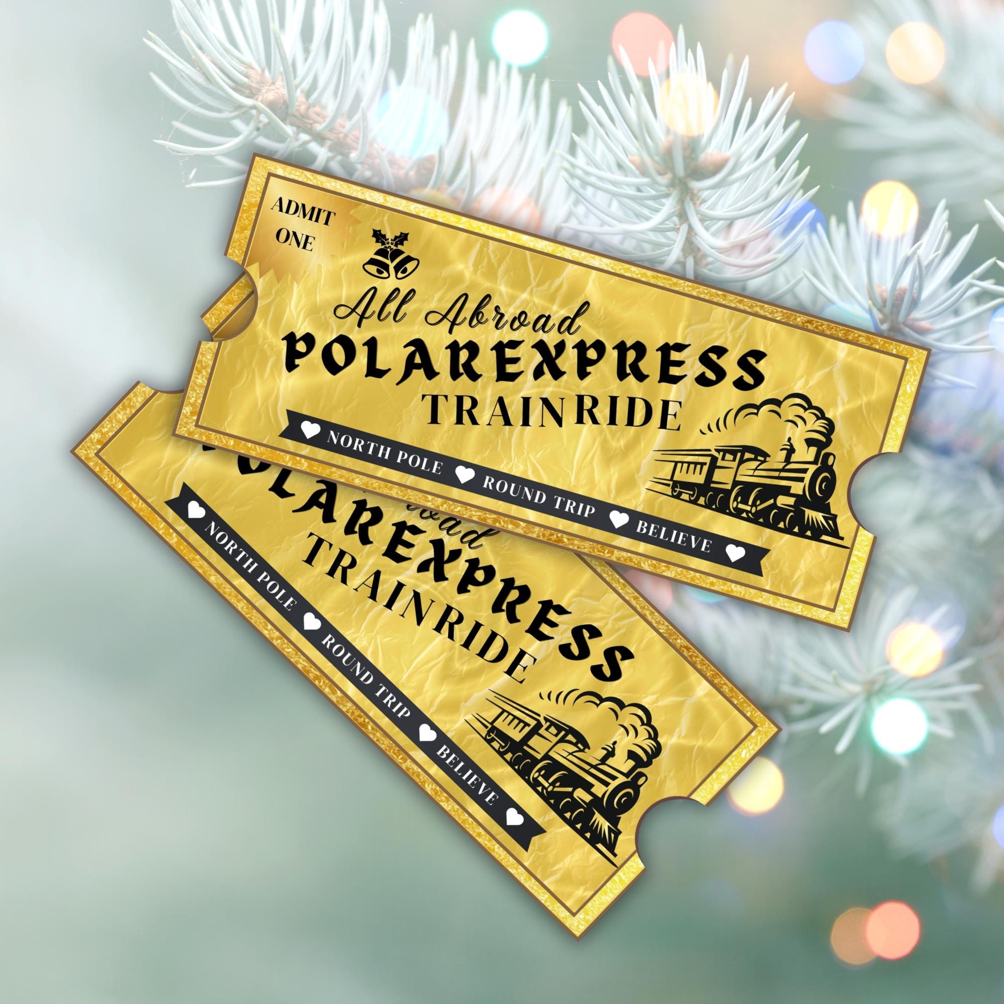 Personalized Polar Express Ticket | Gold Train Ride Gift (printable) - Etsy