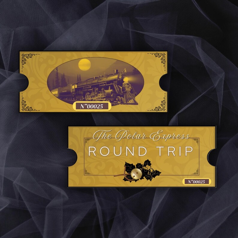 Polar Express Ticket, Golden Train Ticket Invite, Editable Christmas ...