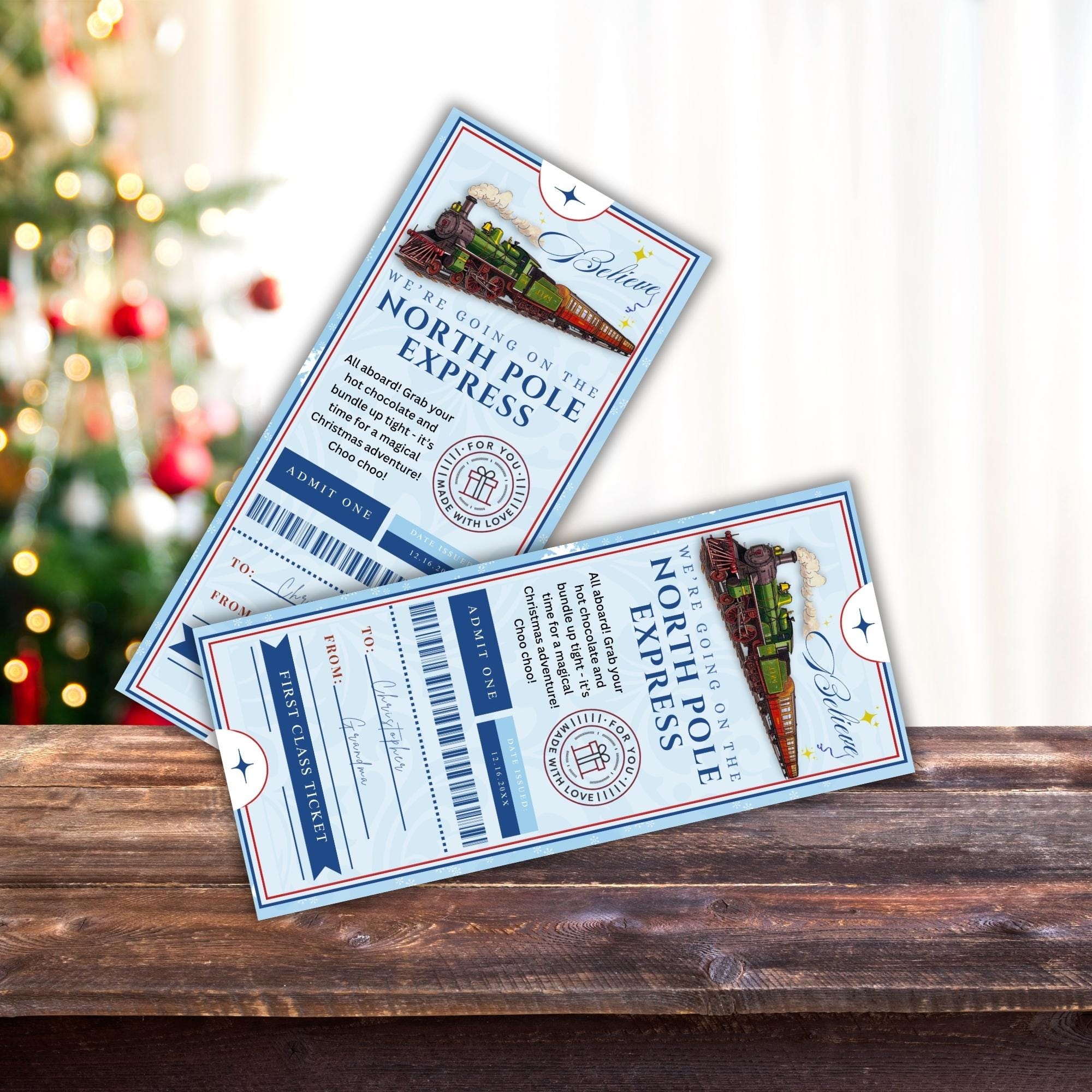 Polar Train Ticket Template, North Pole Train Experience, Christmas ...