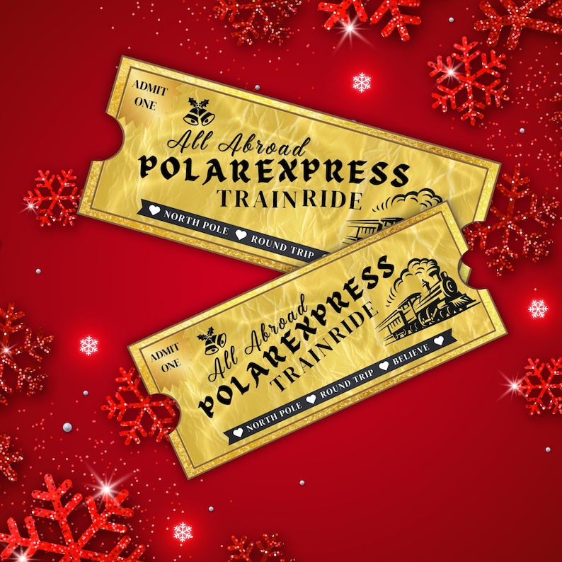 Personalized Polar Express Ticket | Gold Train Ride Gift (printable ...