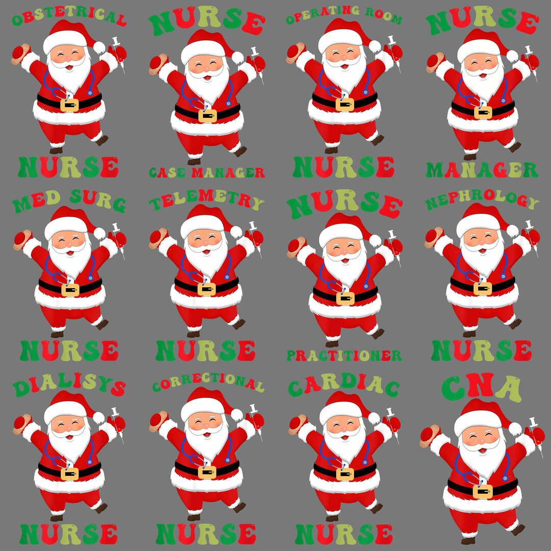 Nurse Santa Claus Stethoscope PNG, Merry Christmas Nurse Costume ...