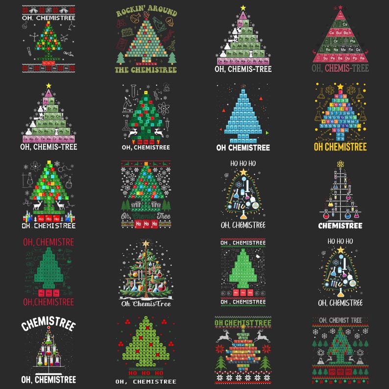 Oh Chemistree Christmas Tree PNG, Funny Sarcastic Science Quote Clipart ...