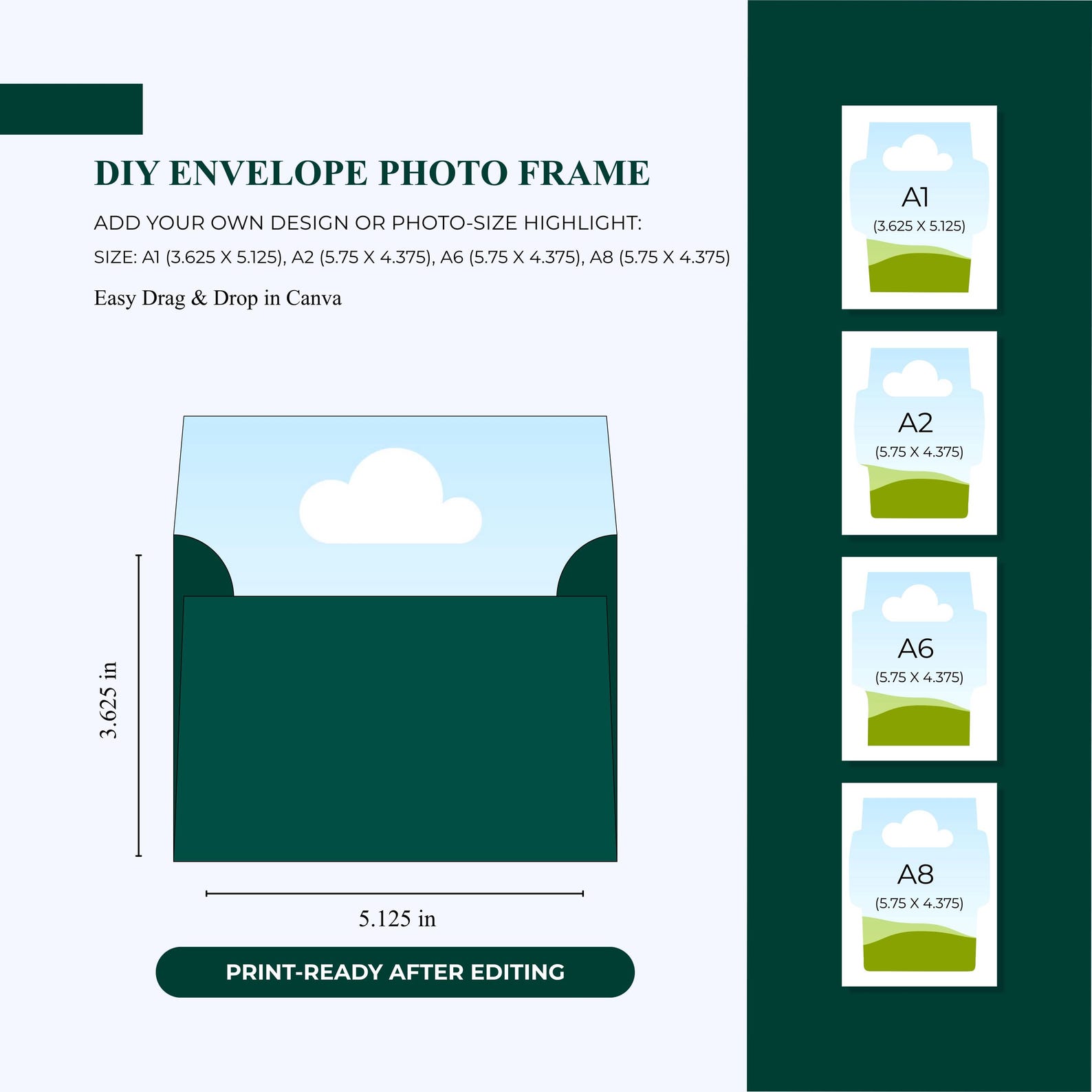 Envelope Liner Template Canva, Editable Envelope Liner, Drag and Drop ...