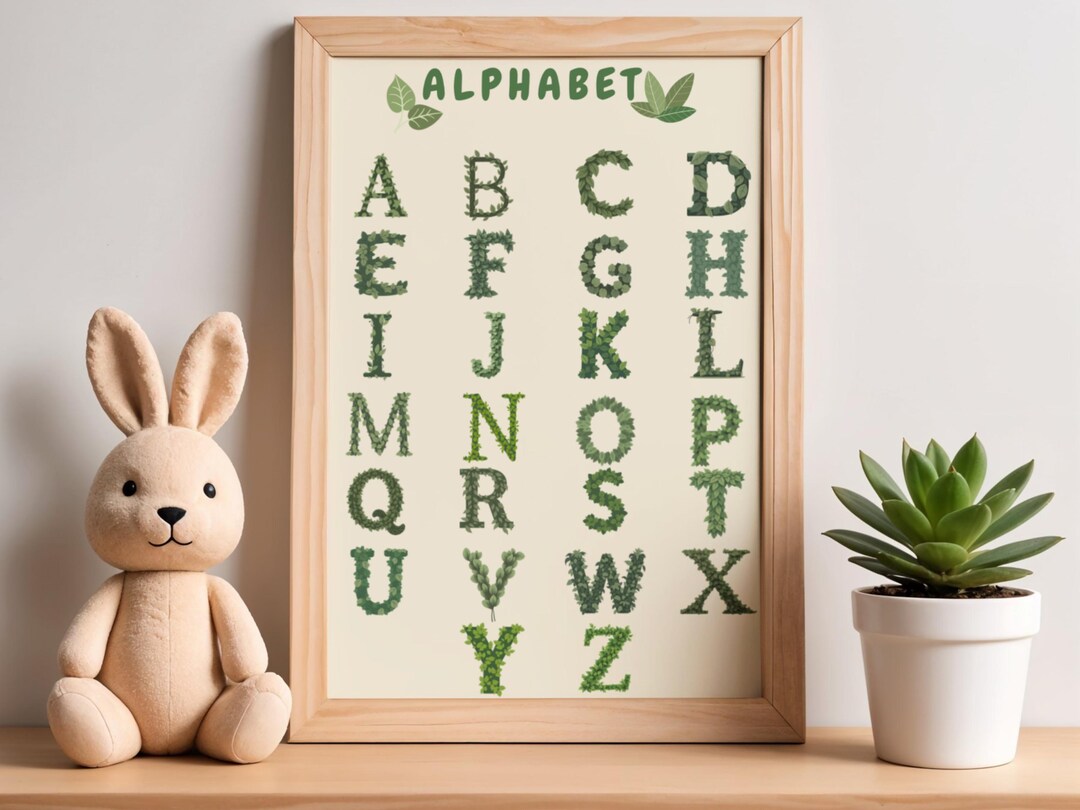 Charming Greenery Alphabet Print for Playrooms and Nurseries - Etsy
