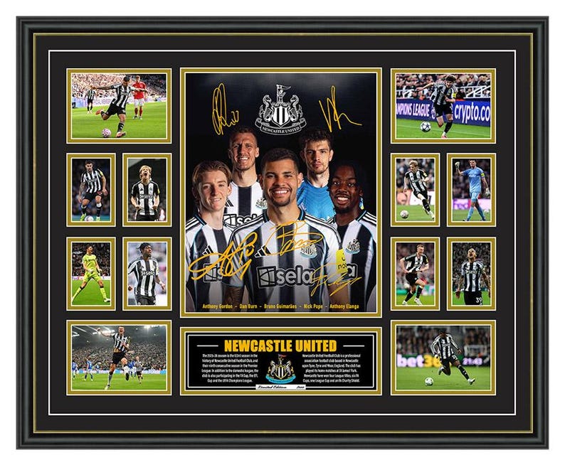 Newcastle United FC 2025/26 Anthony Gordan Signed Framed Memorabilia ...