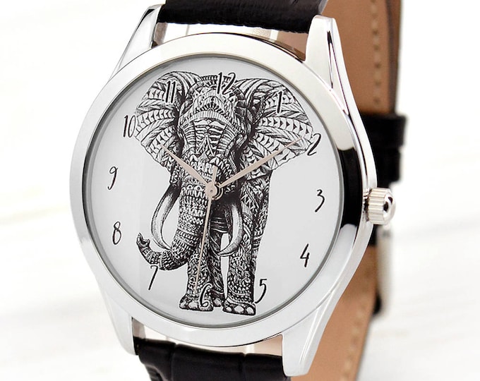 Elephant Watch Tribal Jewelry Men's Watch Women Watches Gift for Men ...