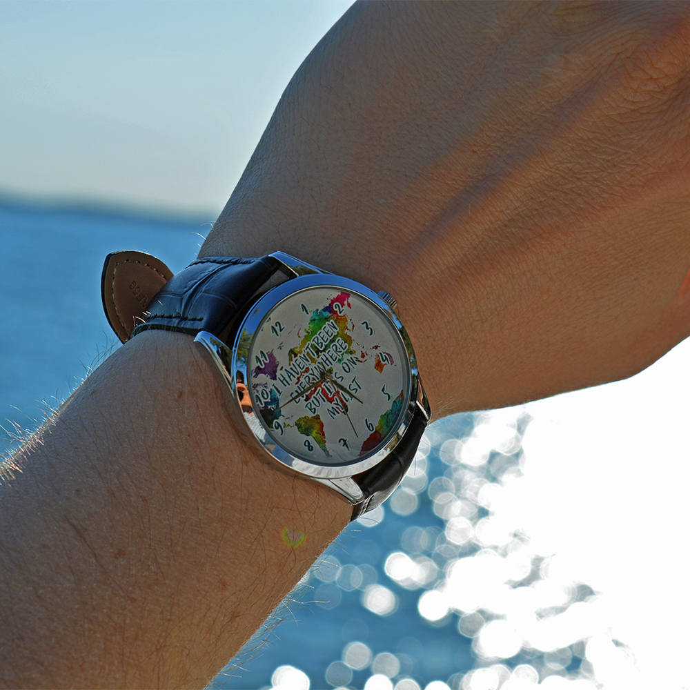 Map Watch Travel Girl Gift Watercolor Art World Map Watch | Etsy