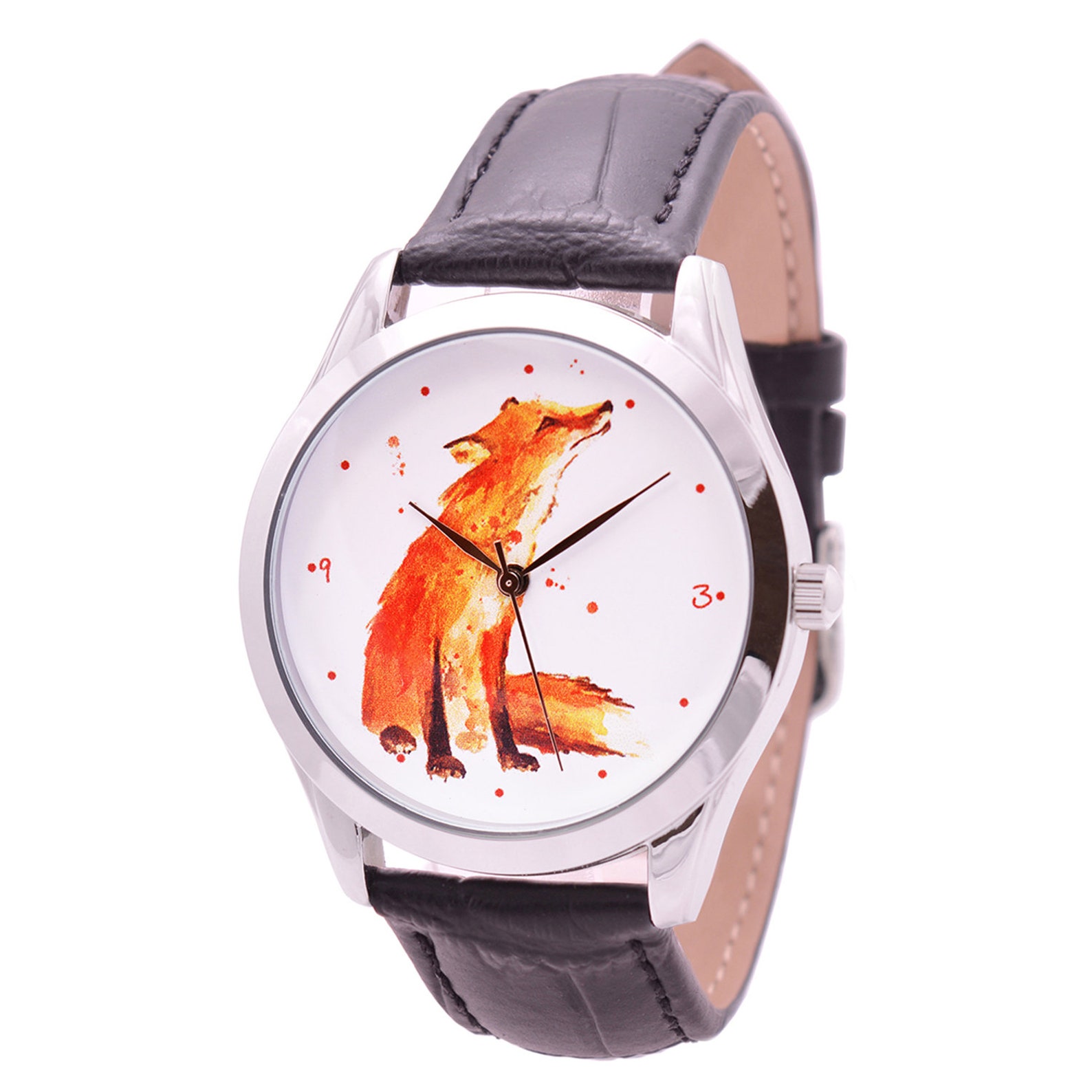 Red Fox Watch for Women Art Watercolor Gift for Her - Etsy