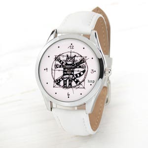 Cat Lover Unique Gift Da Vinci Cat Watch Leather Watches - Etsy